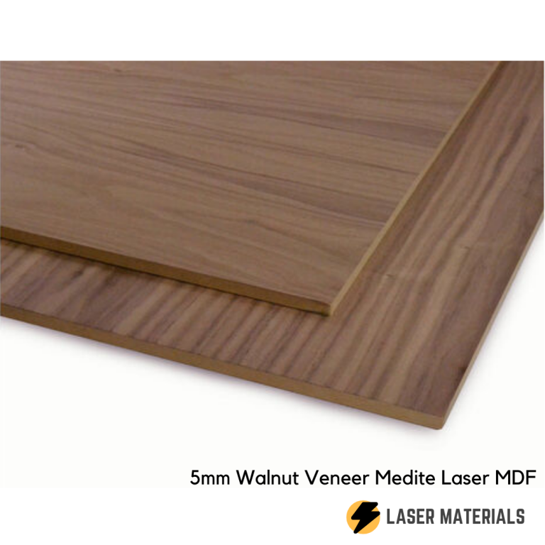5mm Walnut Veneer Medite Laser MDF 600 x 400 mm - lasermaterials.ie