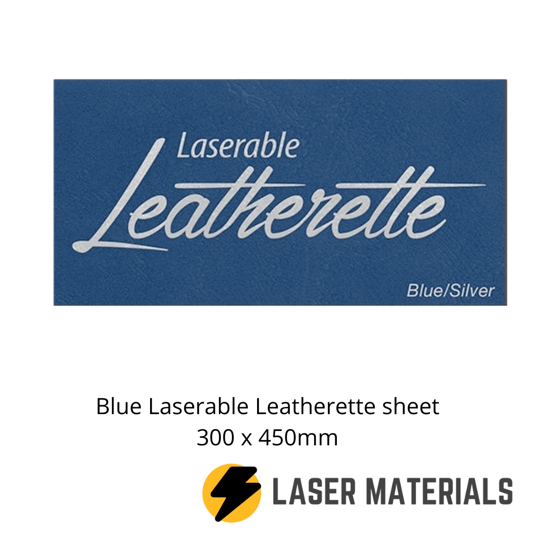 1.2mm Blue/Engraves Silver Leatherette sheet 300 x 600mm ...
