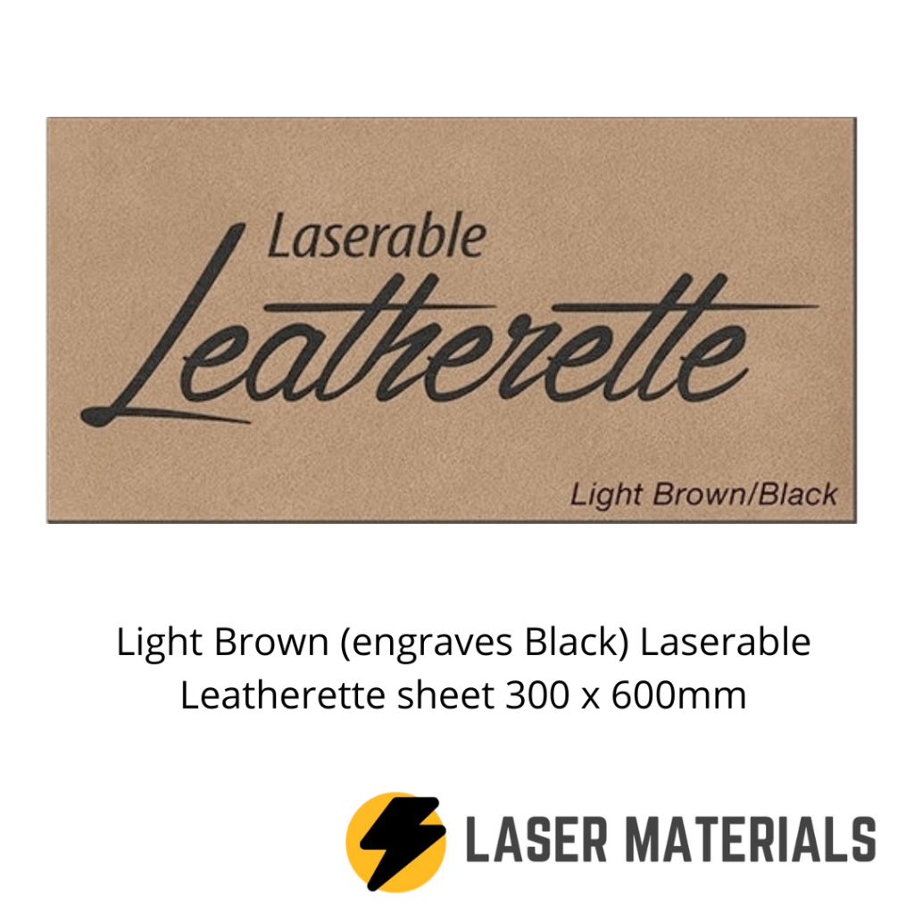 Light Brown Laserable Leatherette sheet 300 x 600mm - lasermaterials.ie