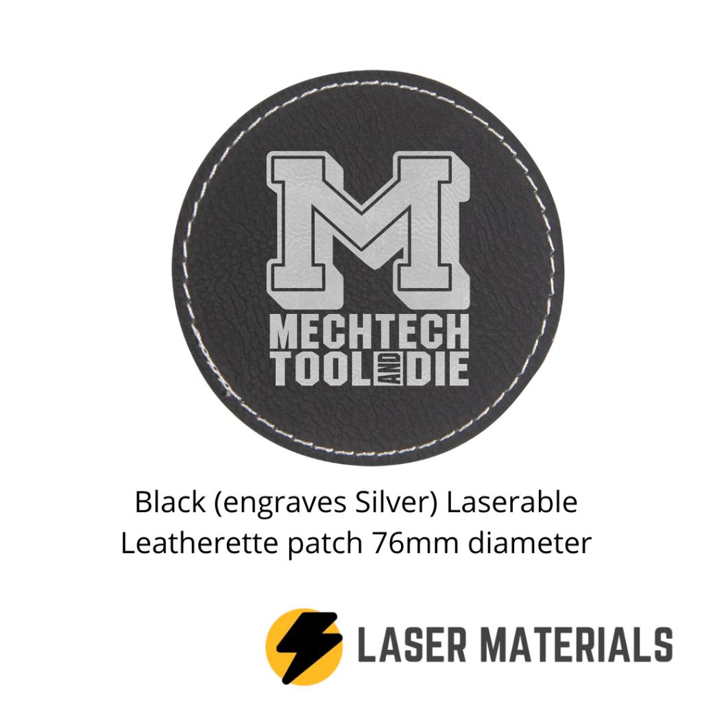 Light Brown (engraves Black) Laserable Leatherette round patch 76mm ...